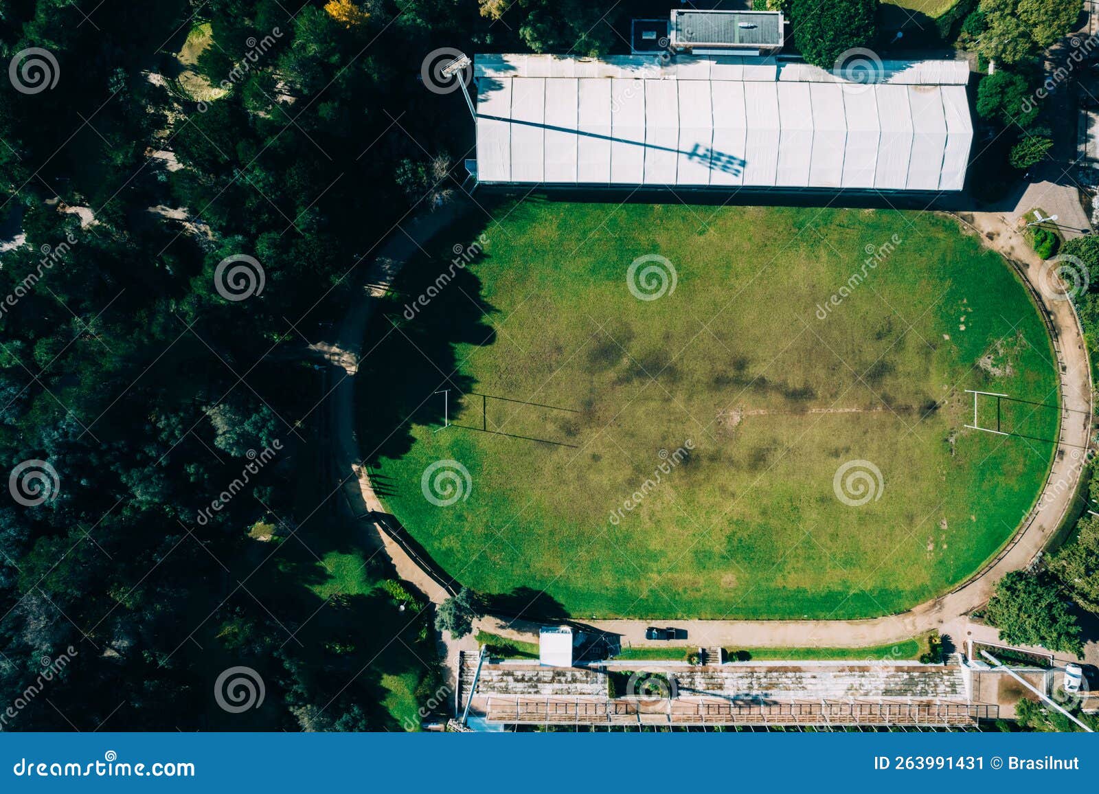 Aerial Drone Top Down View of a Rugby Pitch Stock Image - Image of play ...