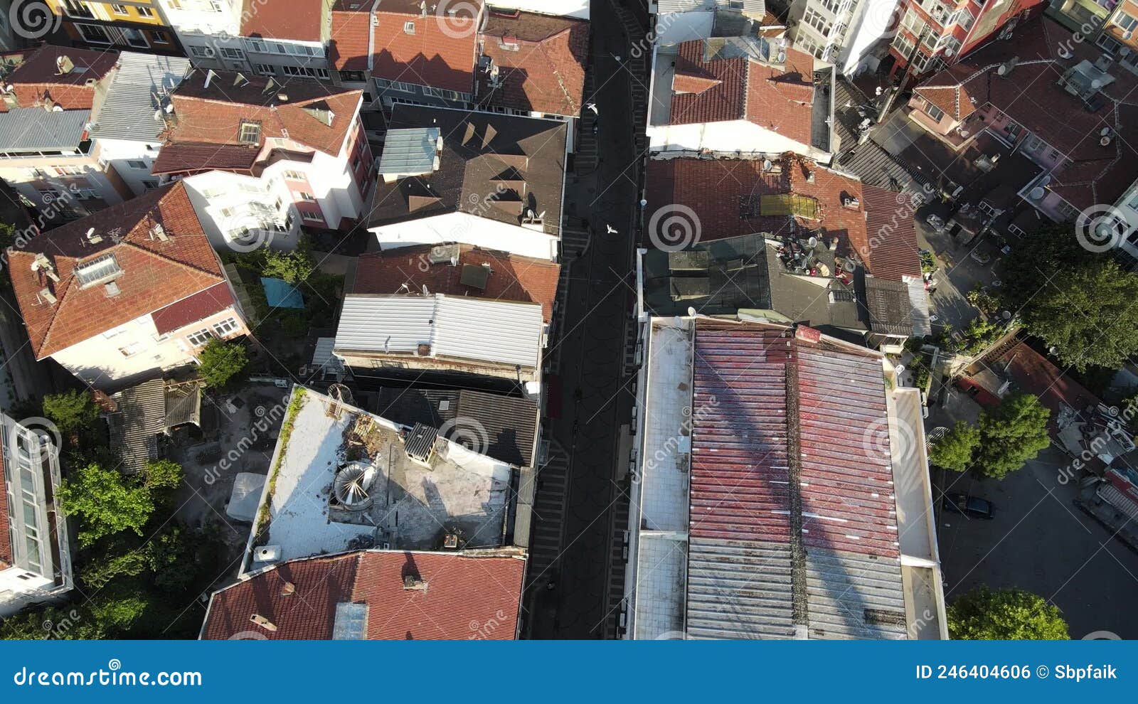 Aerial Drone Urban City Pattern Stock Illustration - Illustration of ...