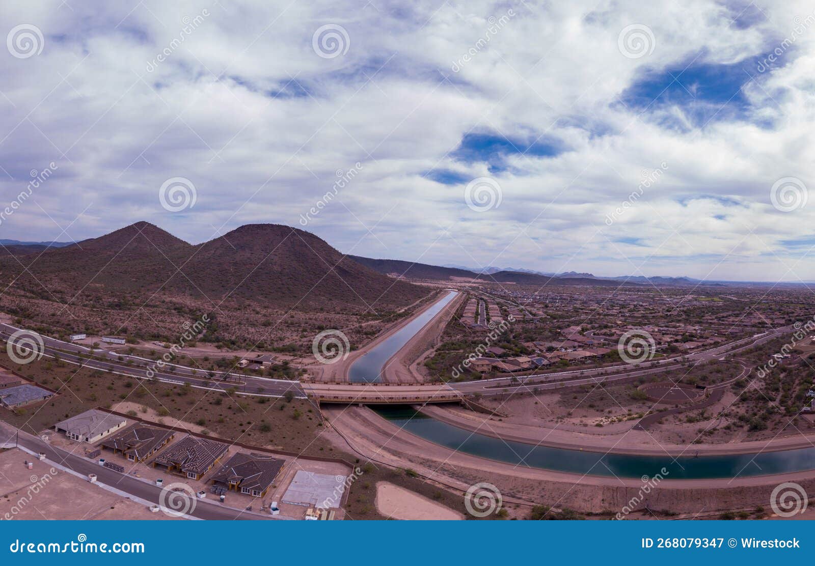 Aerial Drone View of the Central Arizona Project Canal in Arizona Stock ...