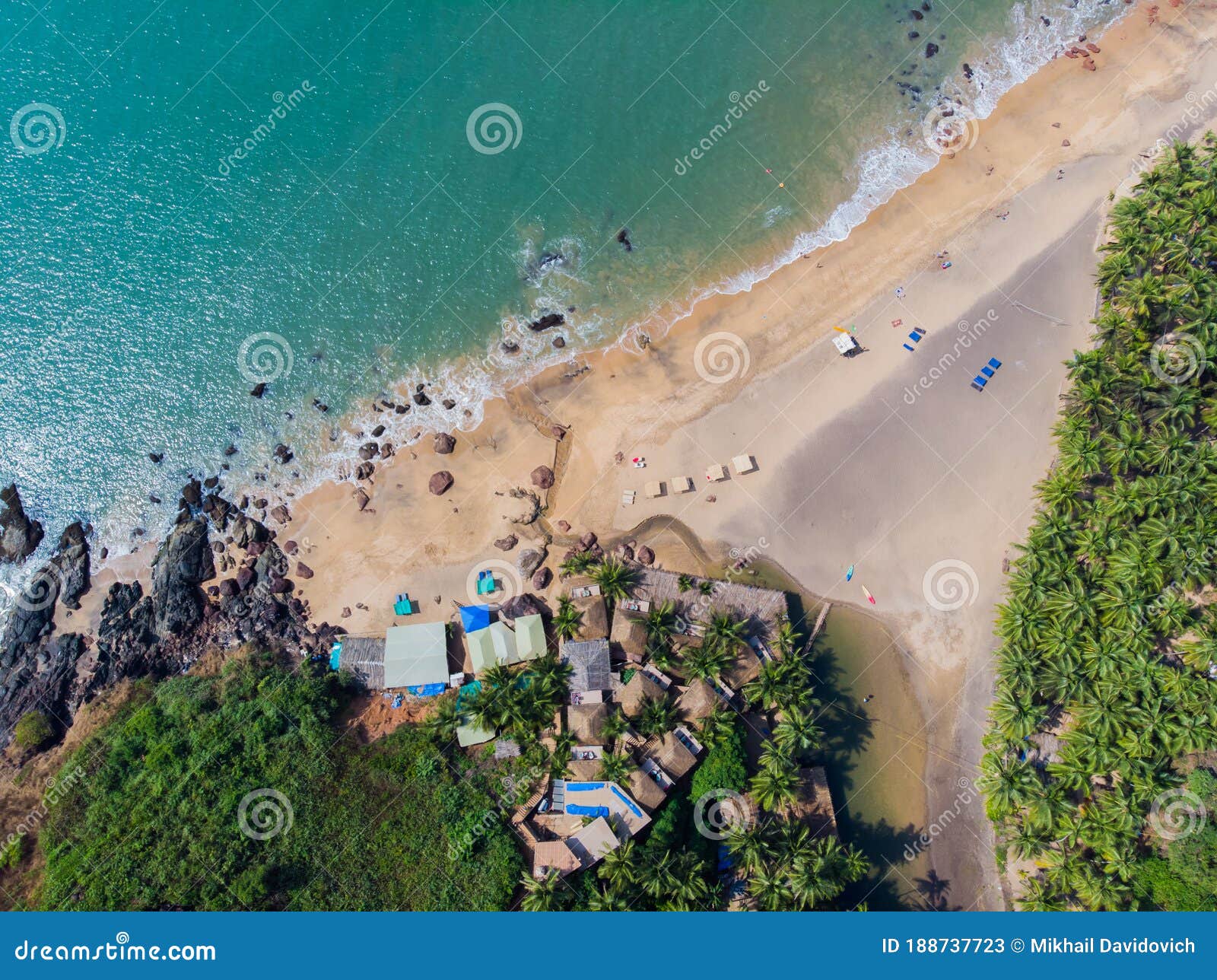 Aerial Drone View Cola Beach in the State of GOA in India. Stock Image ...