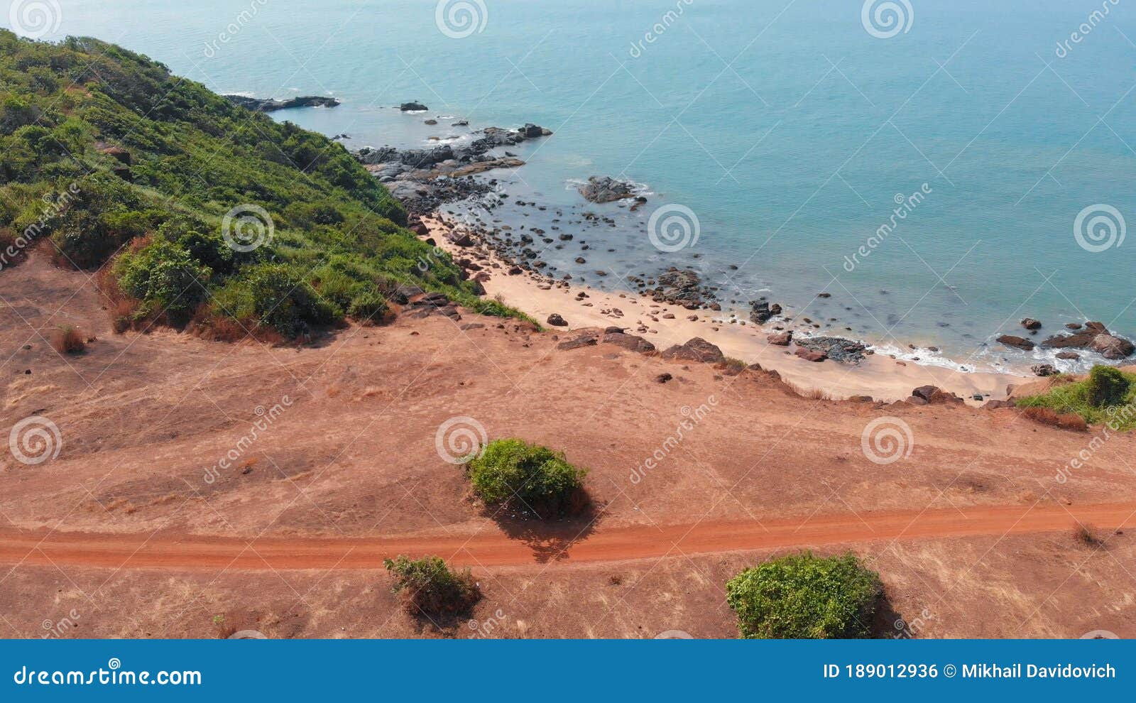 Aerial Drone View Cola Beach in the State of GOA in India. Stock Photo ...