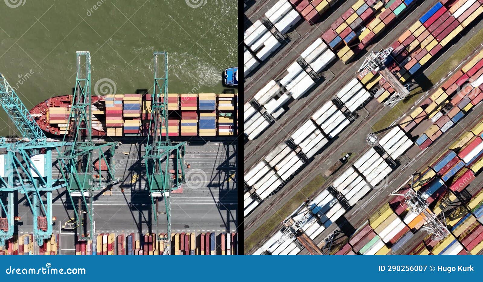 Aerial Drone View of Container Shipping Logistics. Stock Video - Video ...