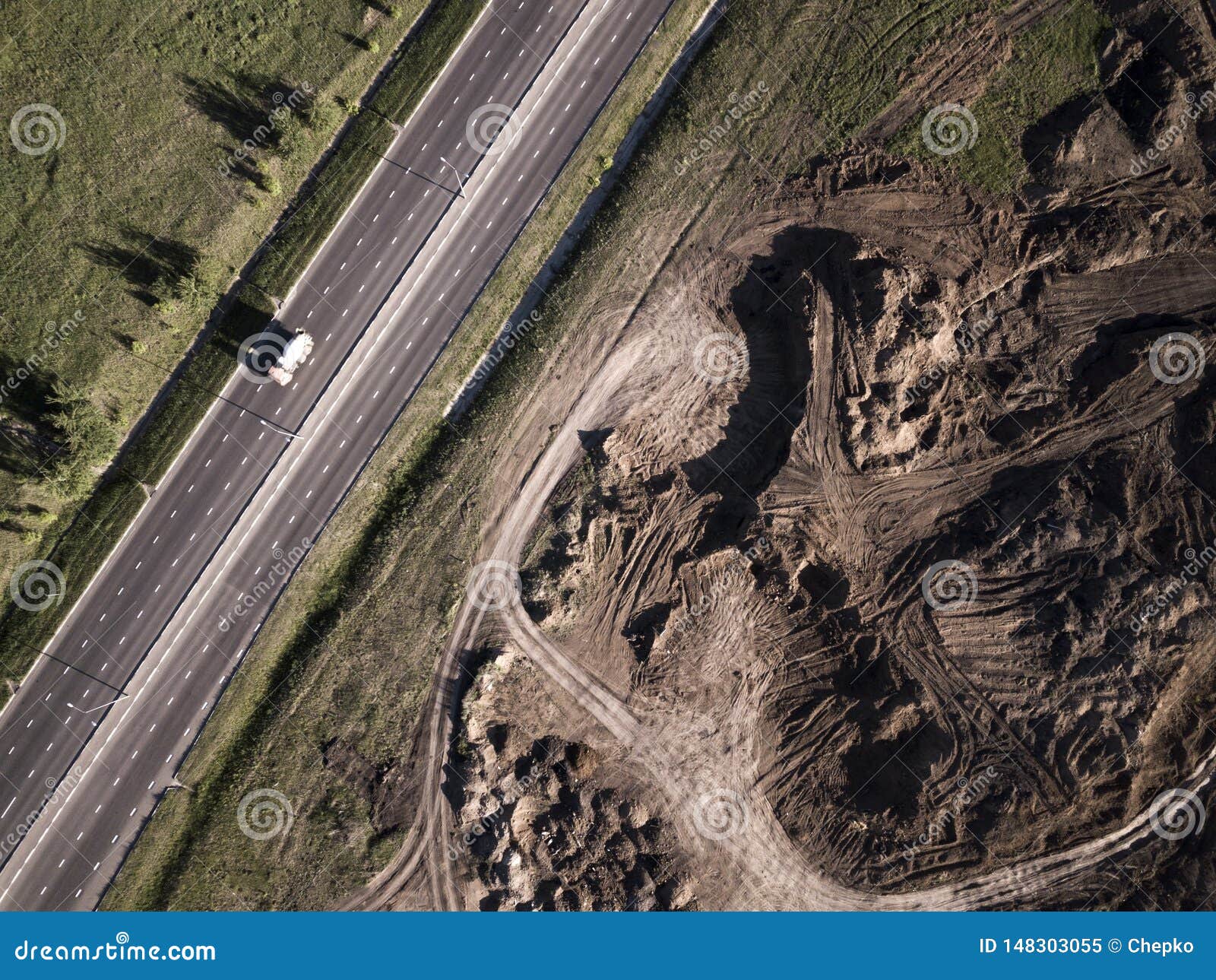 Aerial Drone View O Quarry, Open Pit Mine. Mining Industry Stock Image ...