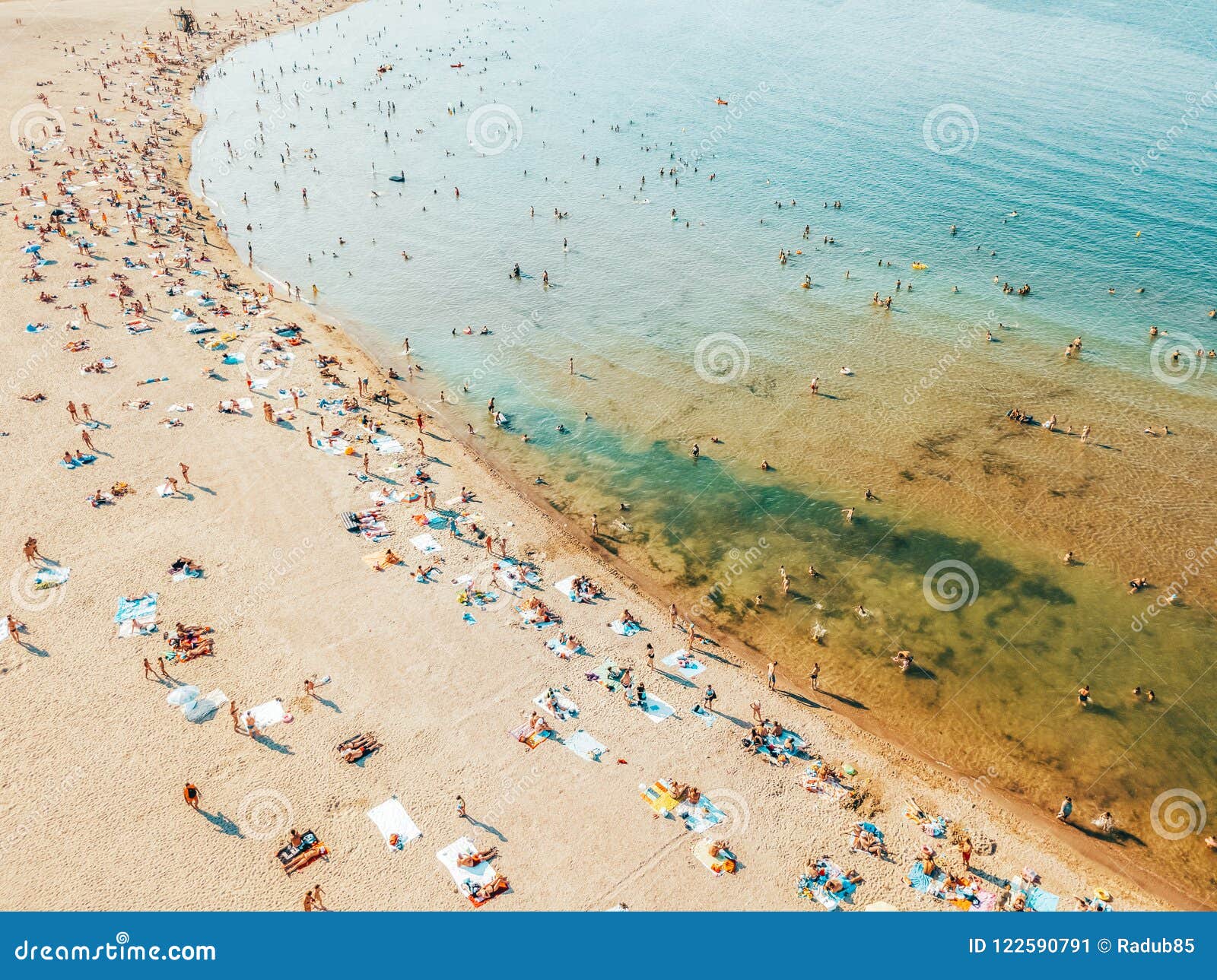 Aerial Drone View of People Having Fun on Beach Editorial Photo - Image ...