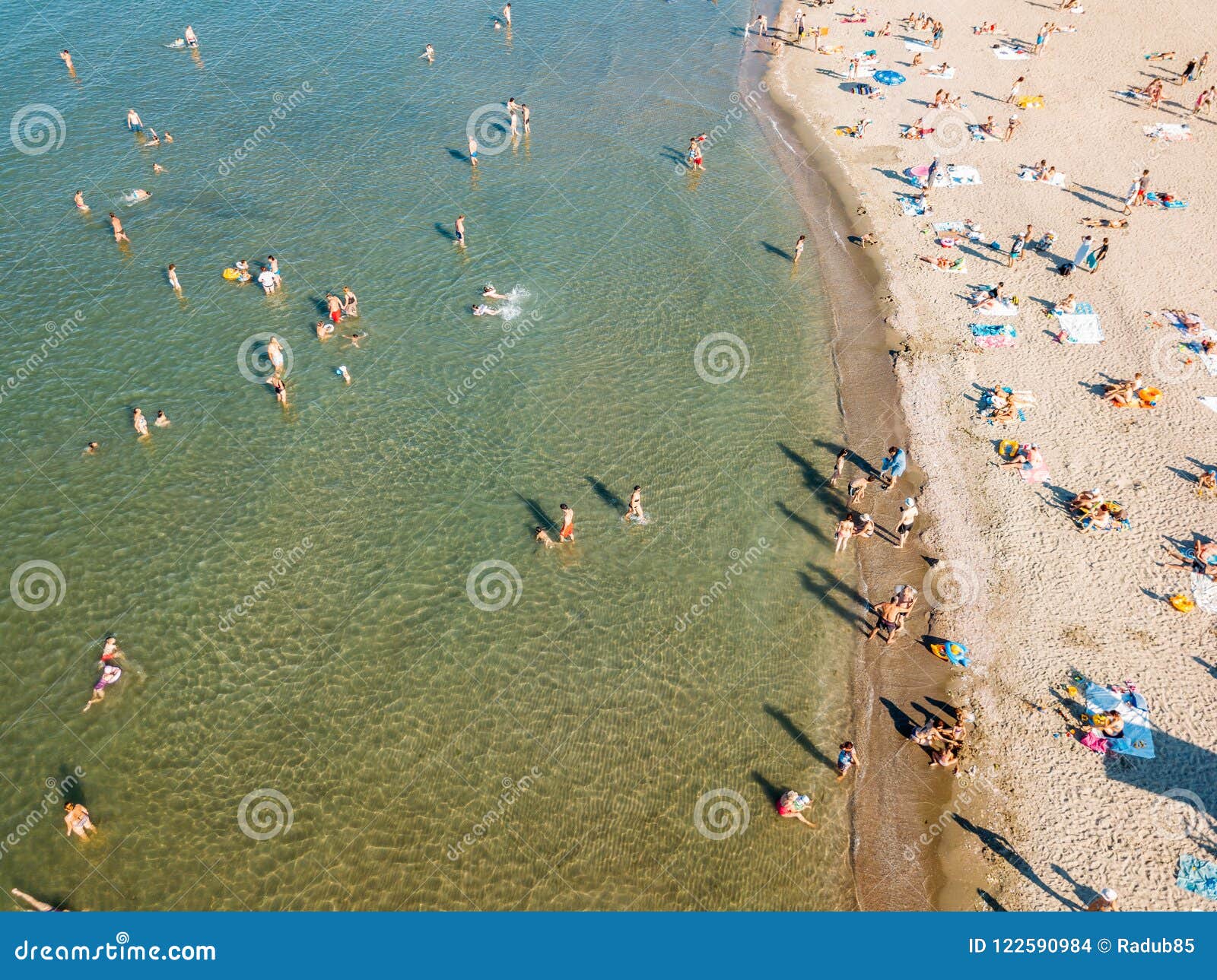 Aerial Drone View of People Having Fun on Beach Editorial Stock Image ...