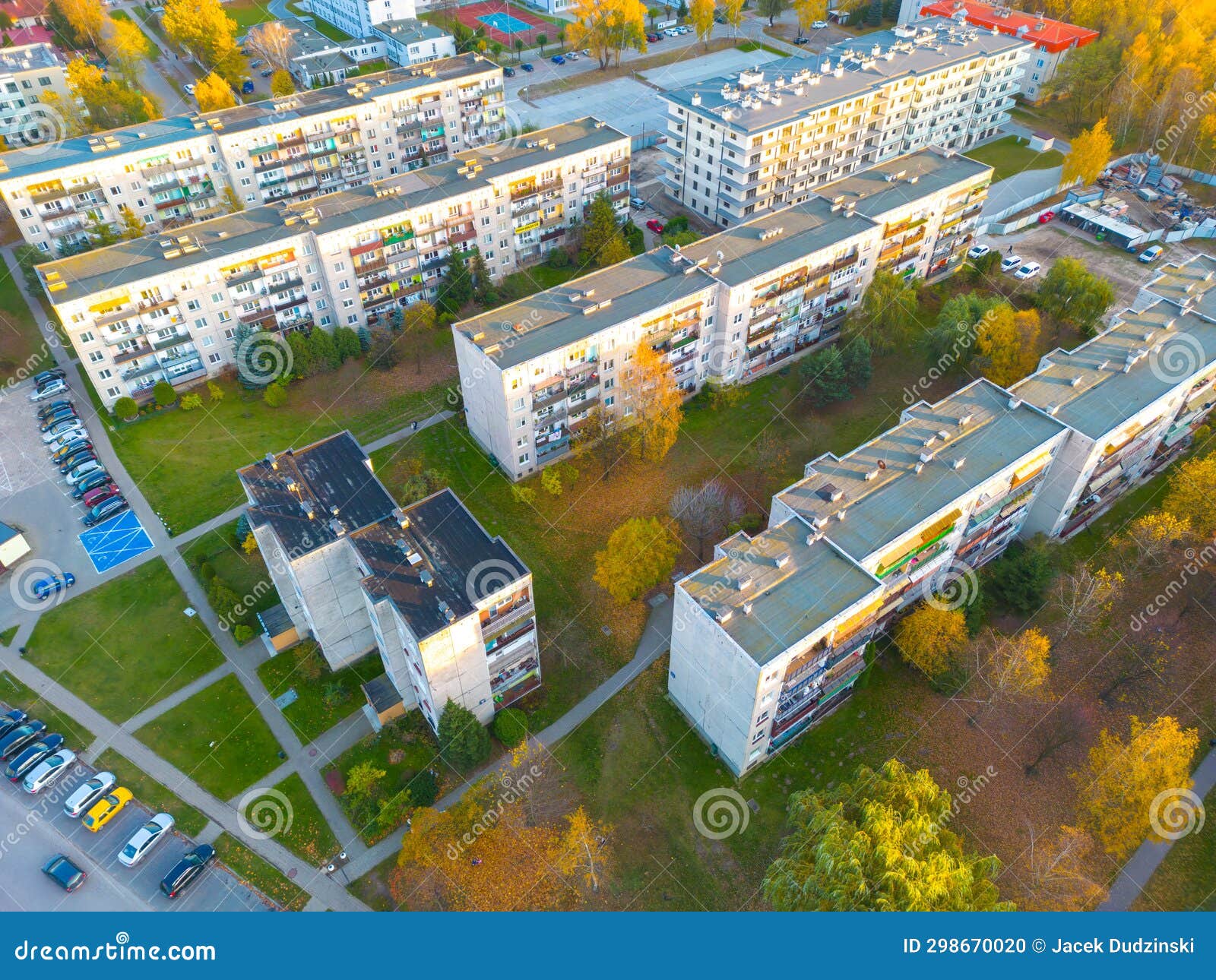Aerial Drone View of Residential Buildings Stock Photo - Image of ...