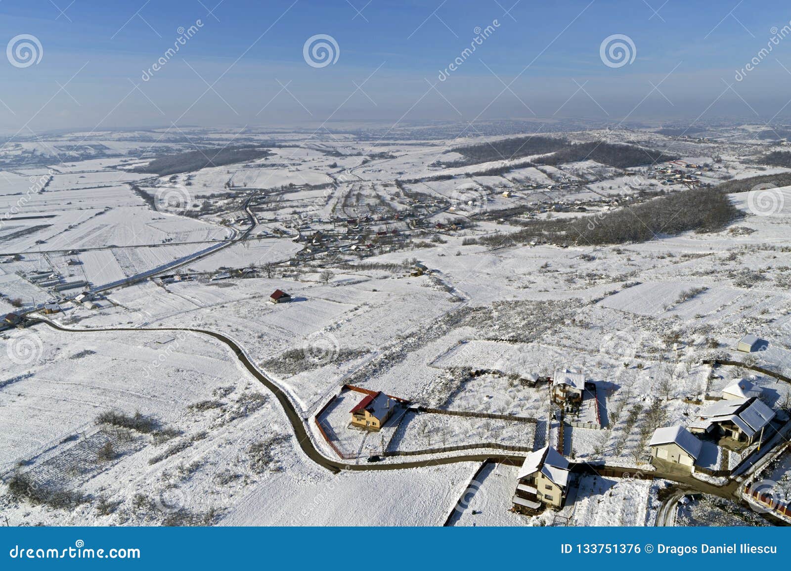 Aerial Drone View with Rural Infrastructure Development Stock Photo ...