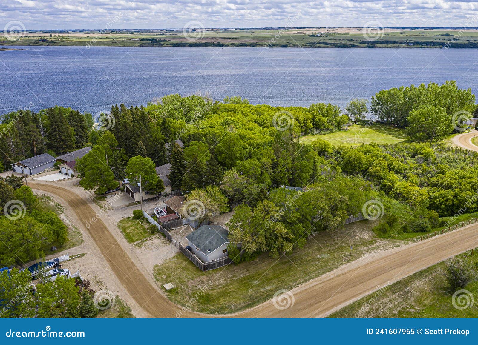 Aerial Drone View of the Small Hamlet of Shields, Saskatchewan Stock ...