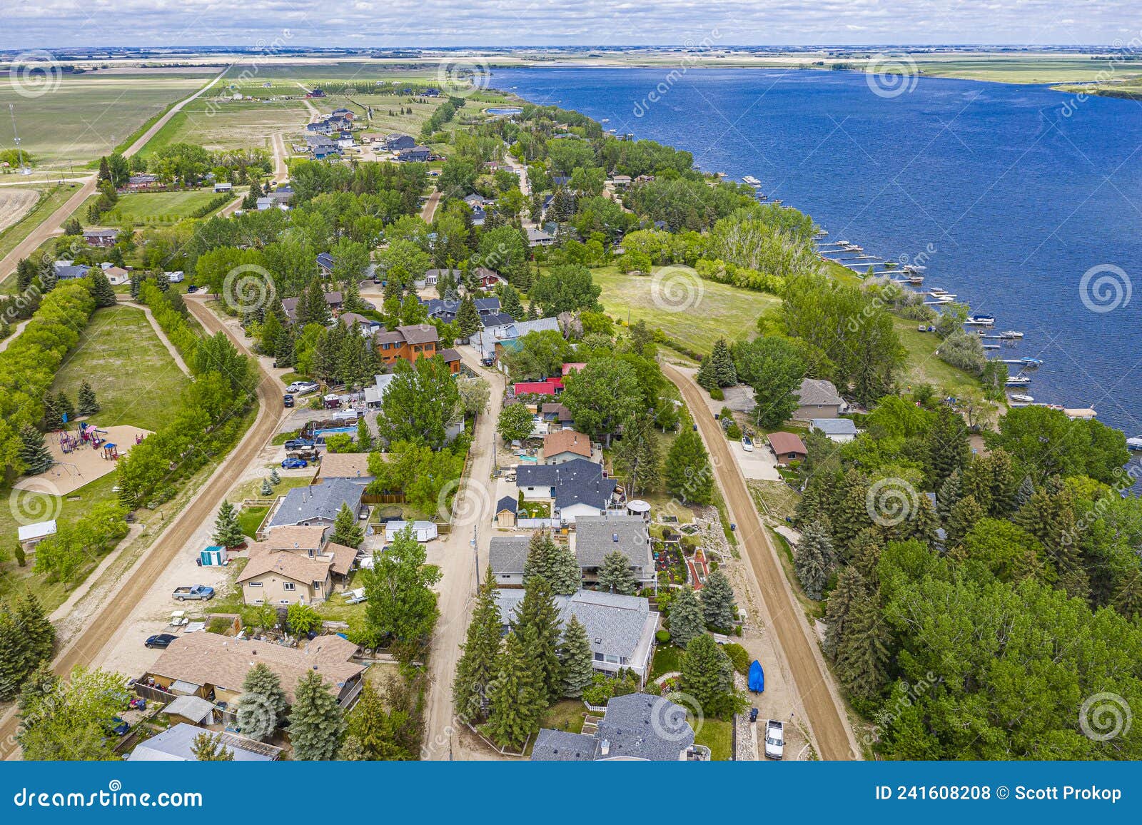 Aerial Drone View of the Small Hamlet of Shields, Saskatchewan Stock ...