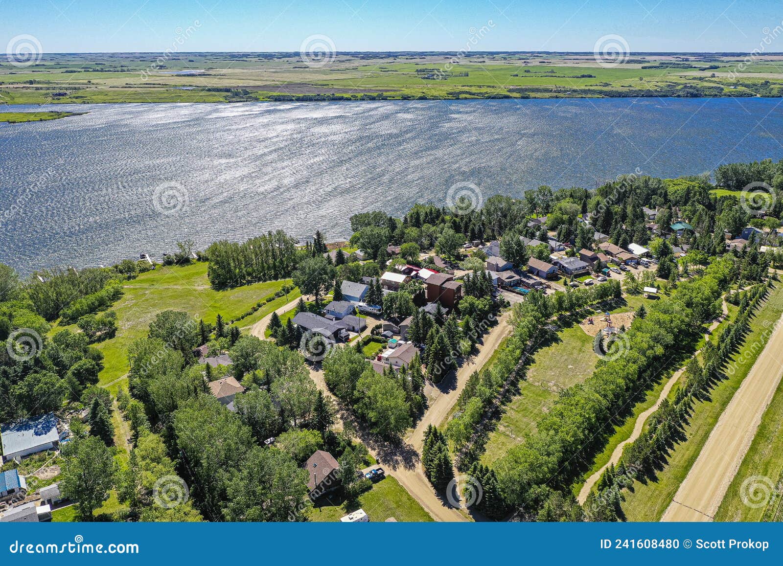Aerial Drone View of the Small Hamlet of Shields, Saskatchewan Stock ...