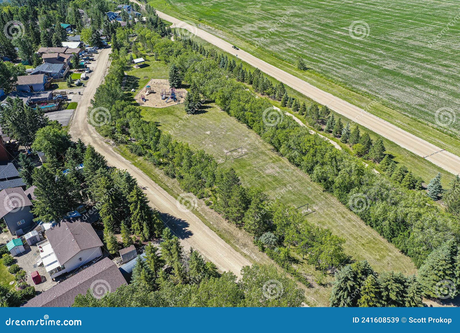 Aerial Drone View of the Small Hamlet of Shields, Saskatchewan Stock ...