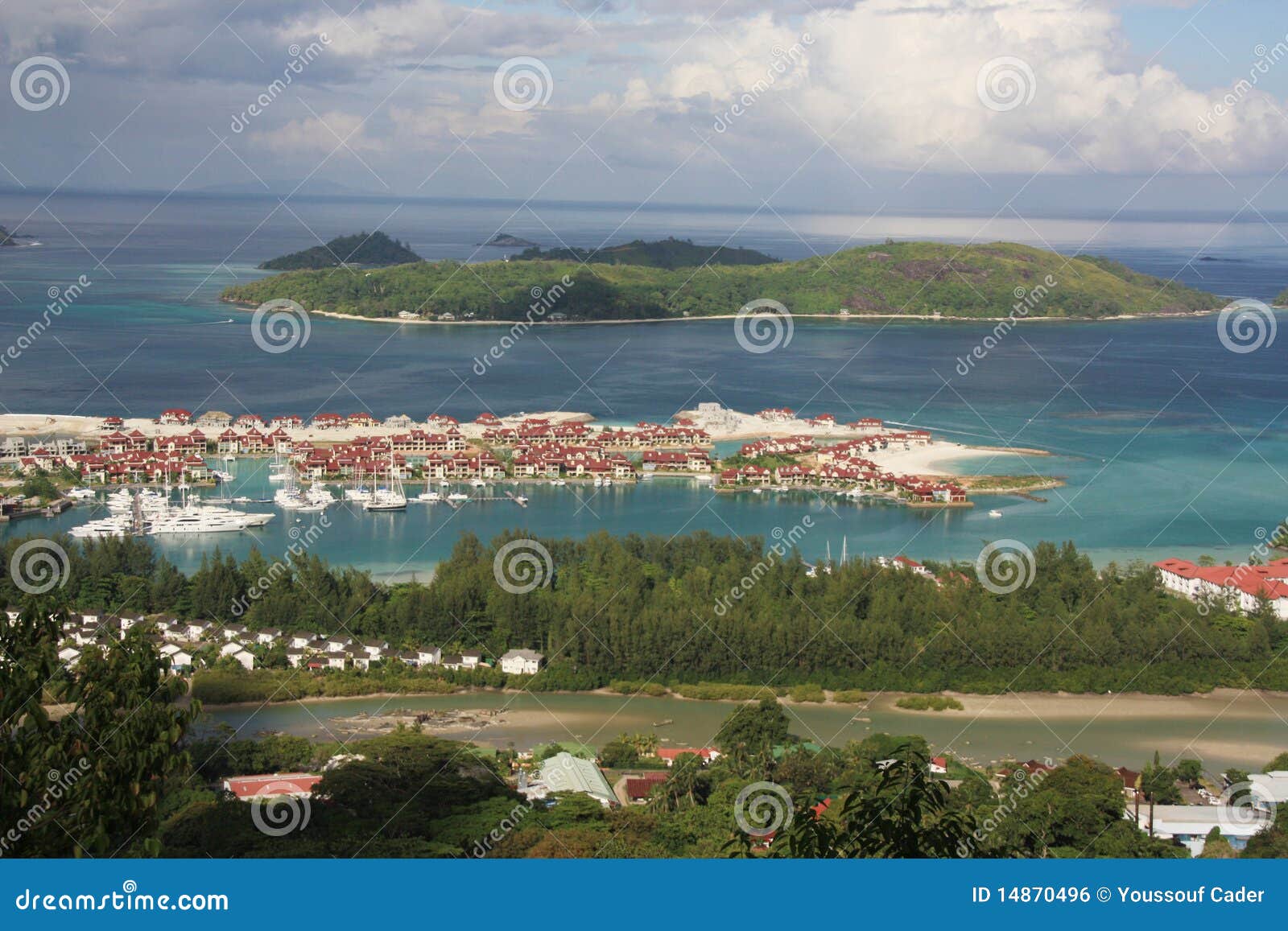 Aerial Eden Island stock photo. Image of house, skyline - 14870496