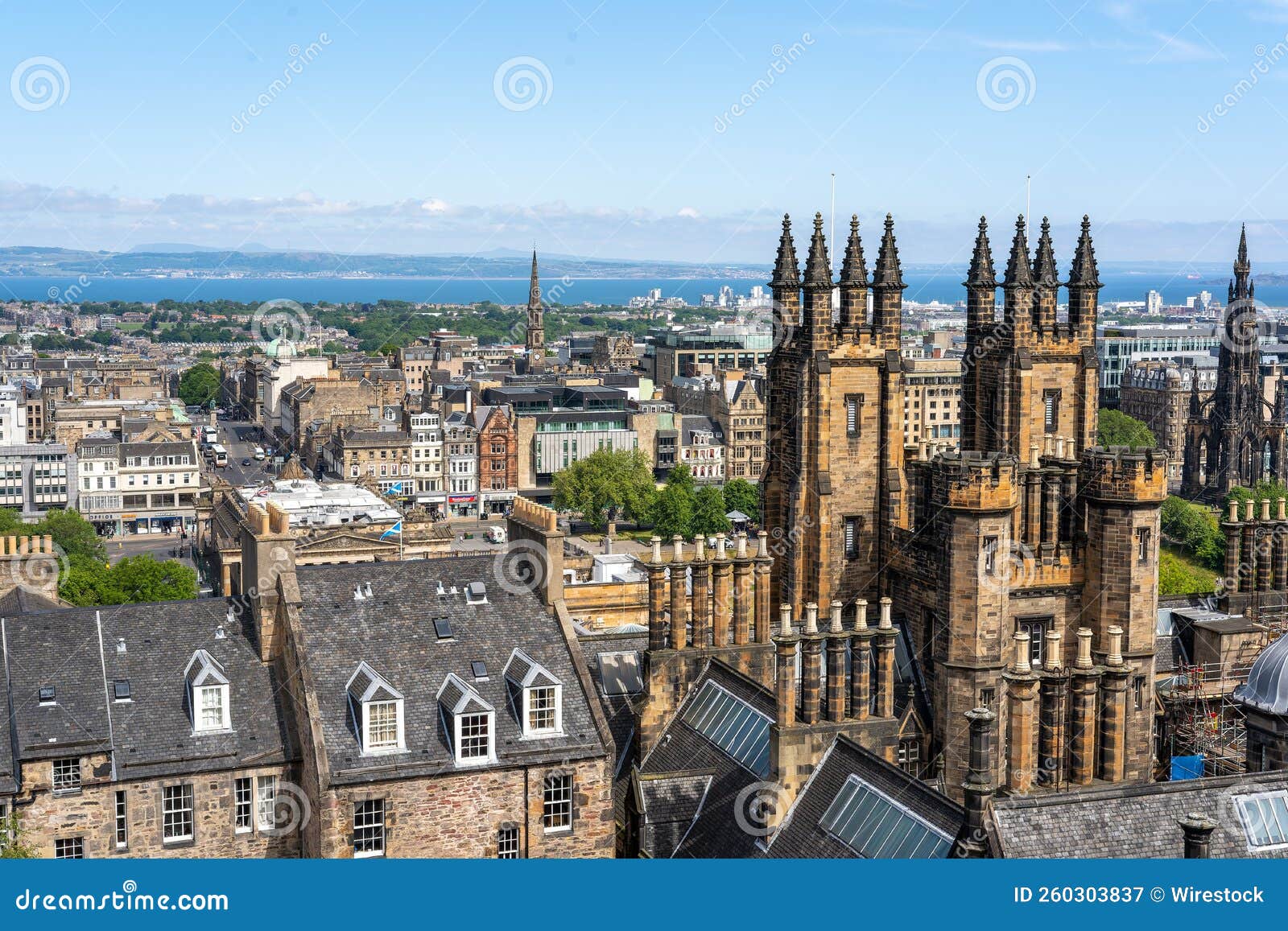 Aerial of Edinburgh City on a Sunny Day. Stock Image - Image of britain ...
