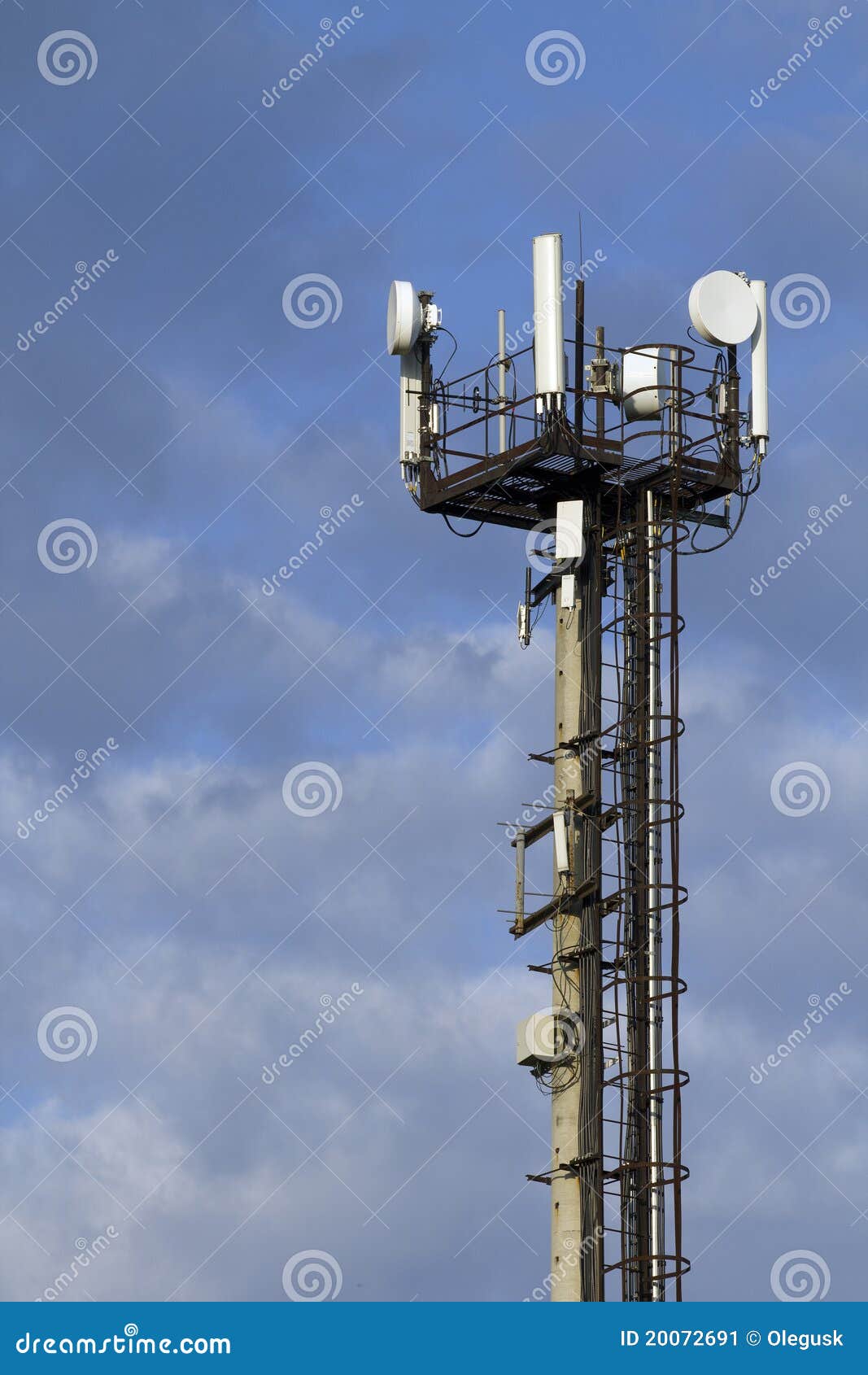 Aerial Equipment Mast Ladder Stock Image - Image of reception ...
