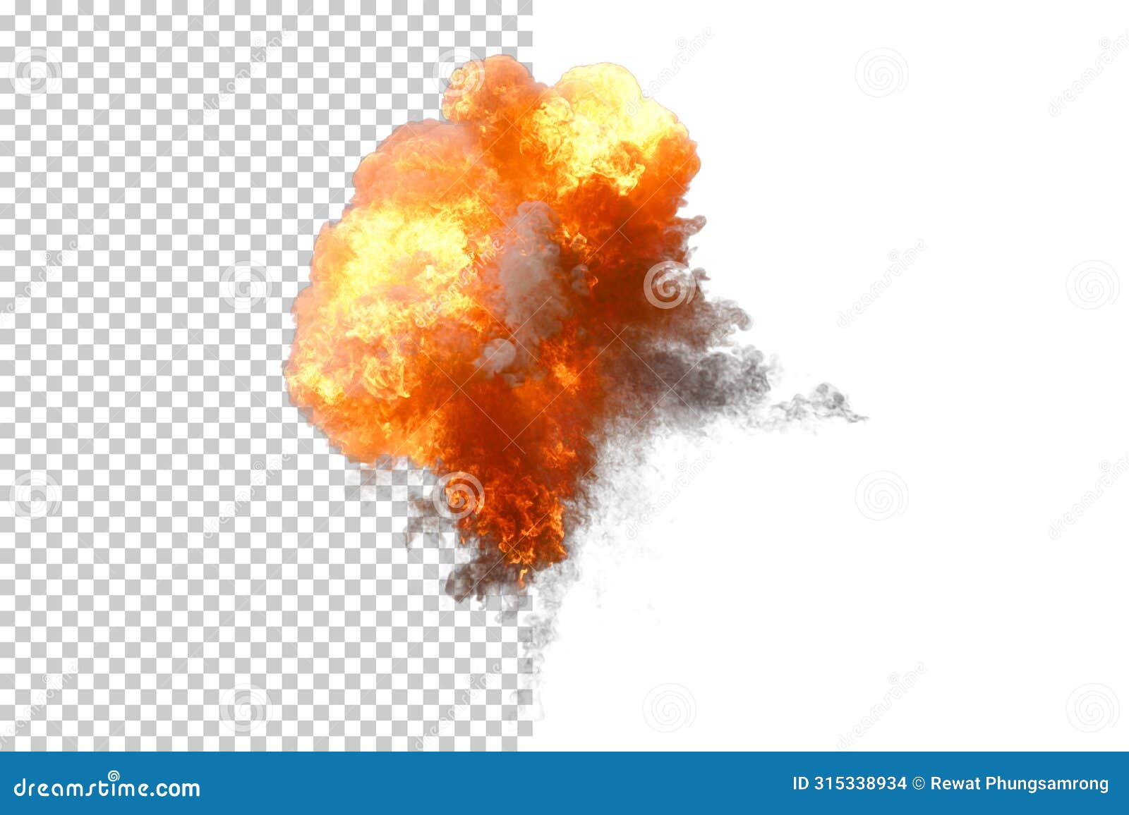 Aerial Explosion on Transparent Background Stock Photo - Image of ...