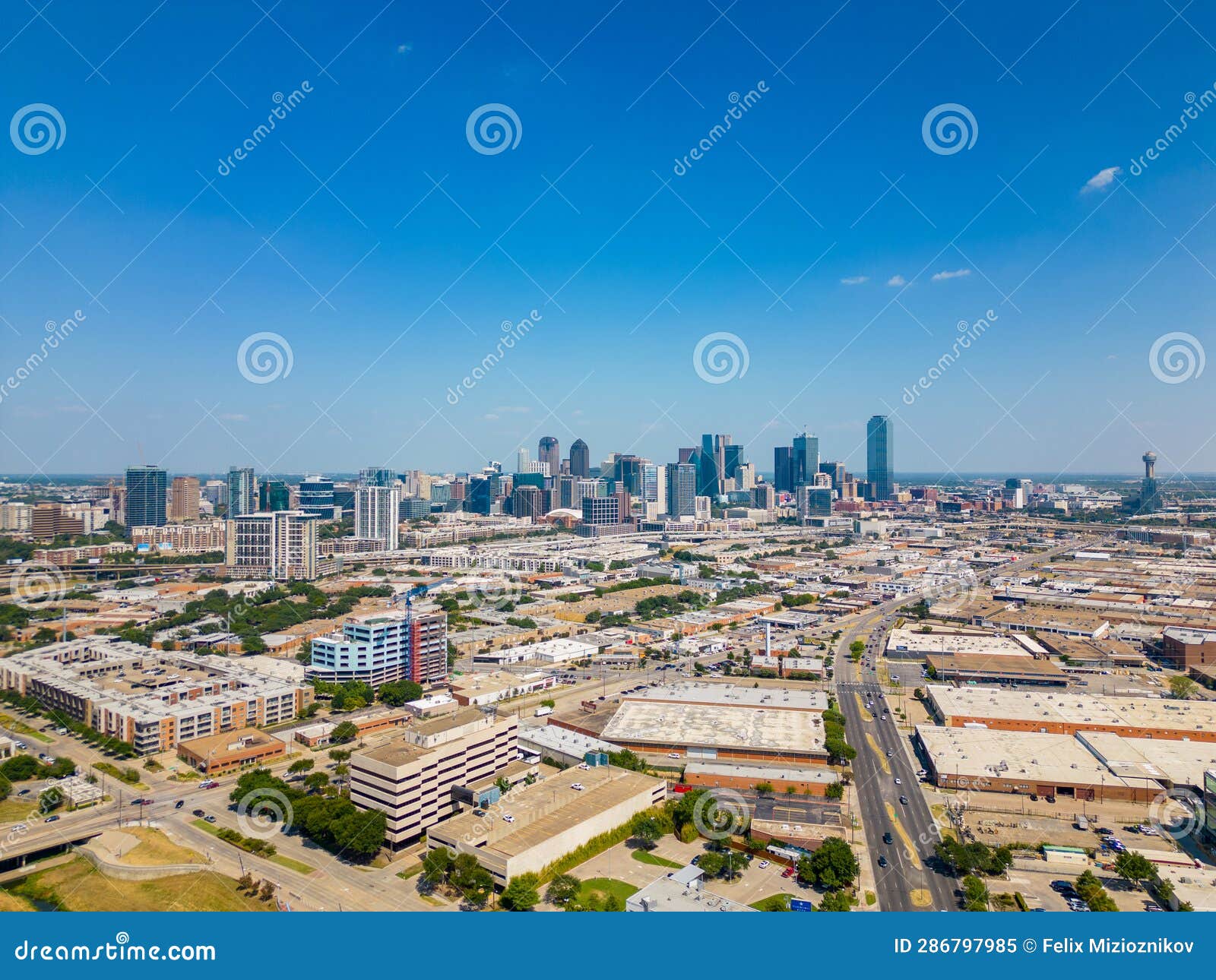 Aerial Far View of Downtown Dallas Texas Editorial Image - Image of ...