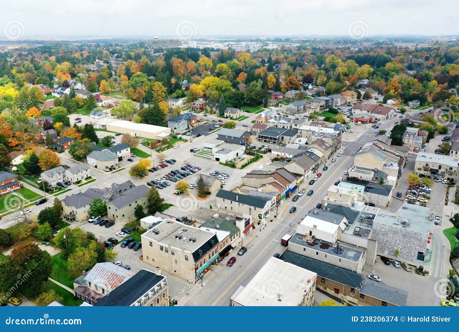 Aerial of Fergus, Ontario, Canada in Fall Editorial Stock Image - Image ...