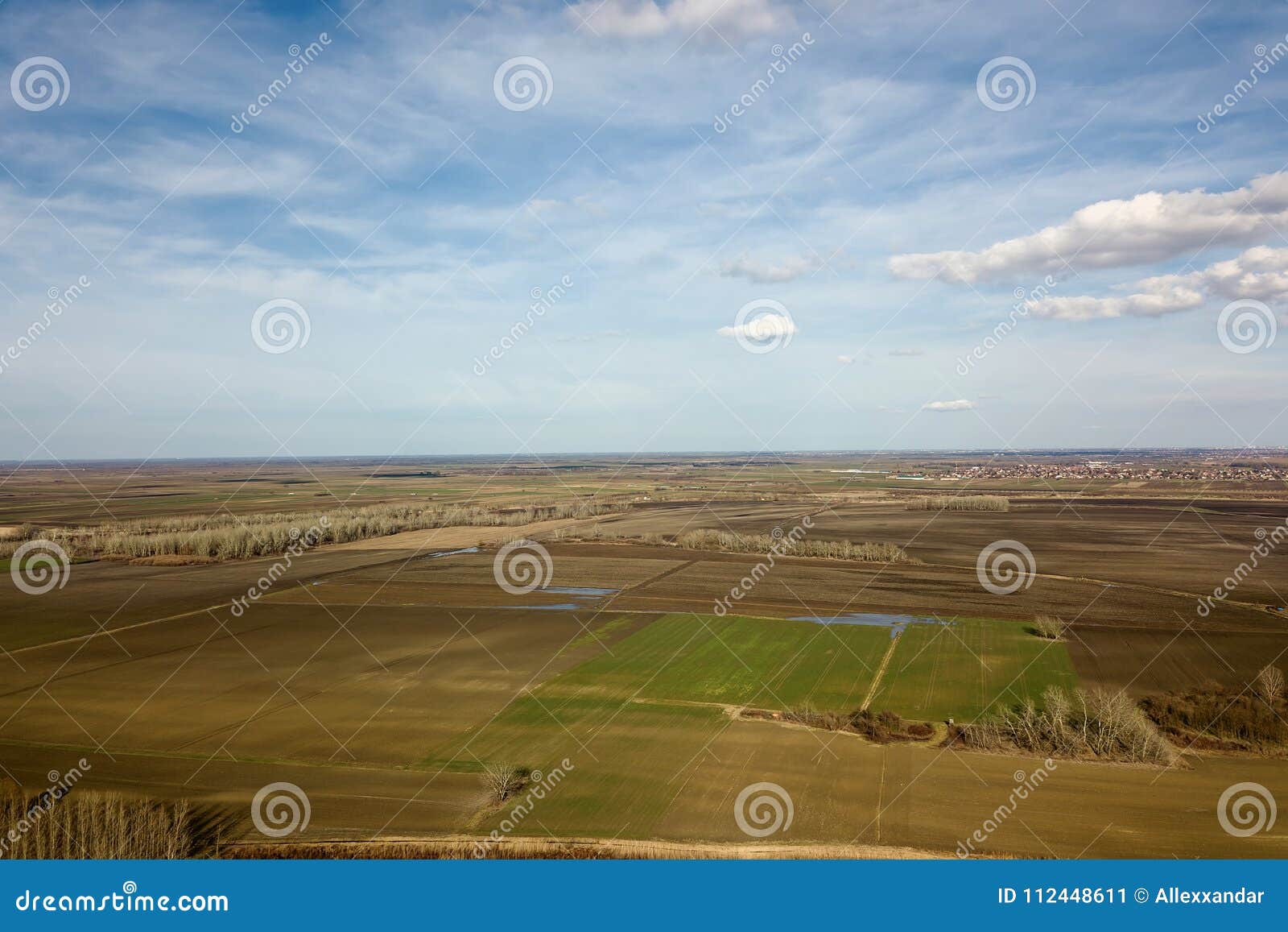Aerial Fields in Early Spring. Aerial Shot of Fields Stock Image ...