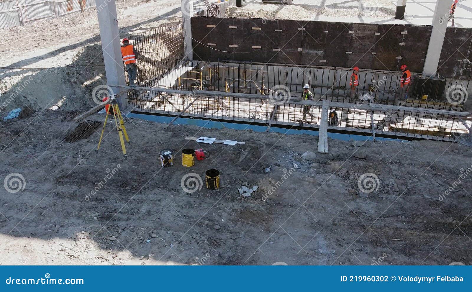 Aerial Flight Over a New Constructions Development Site with Diverse ...