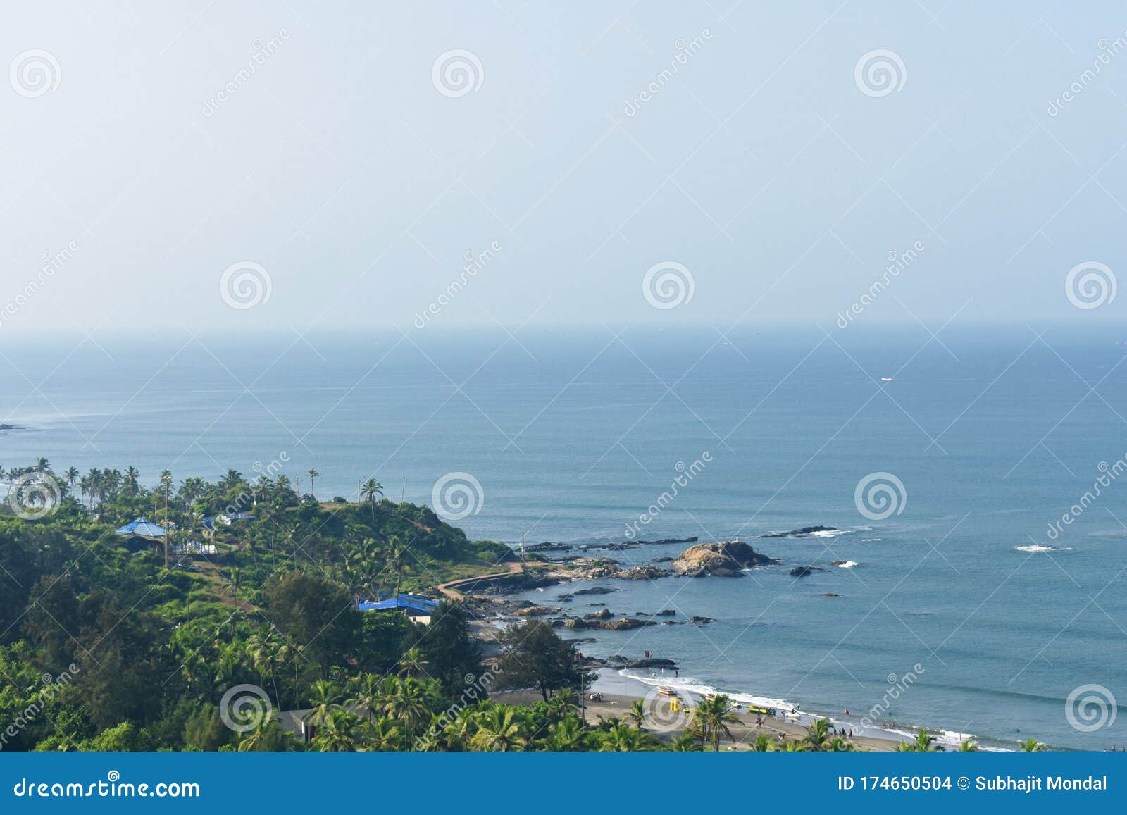 Aerial Footage of a Ocean and a Forest Just beside it Stock Photo ...