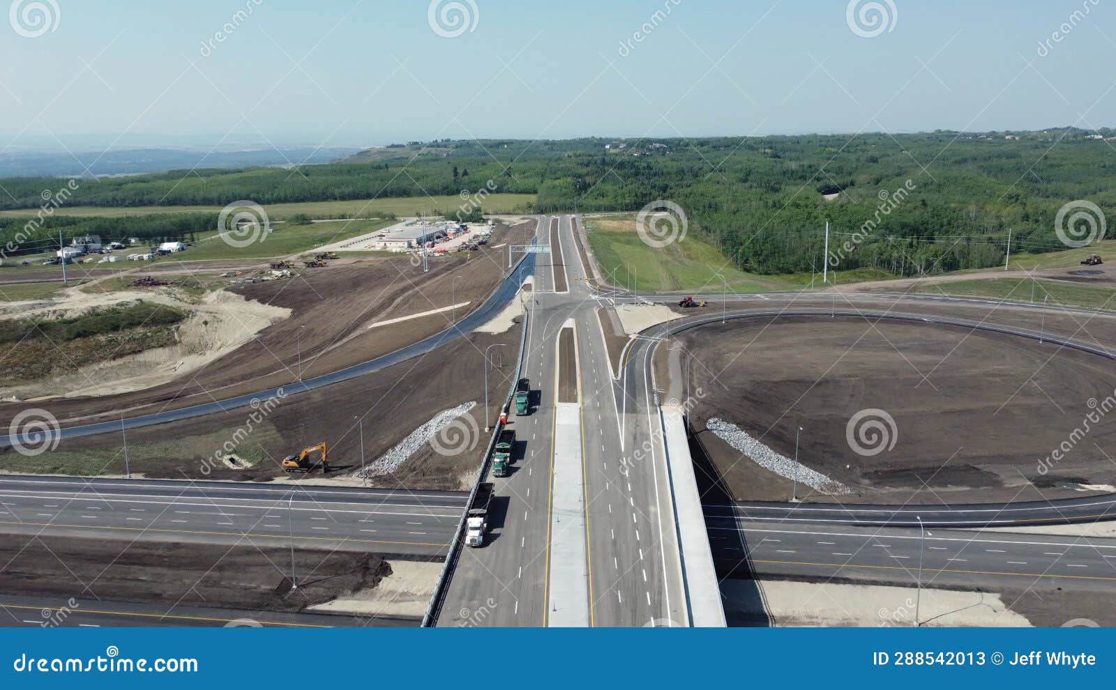 Aerial of Freeway Construction, Calgary Stock Video - Video of stoney ...
