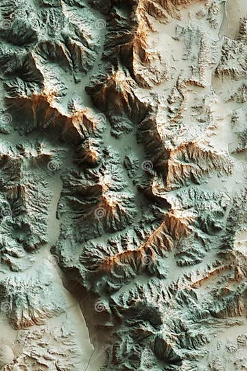 Aerial GIS Map Showing the Topography of a Canyon System Rendered in 3D ...