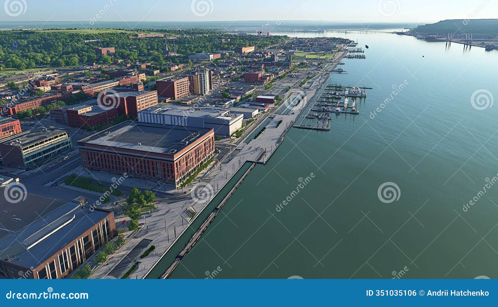 Aerial GIS Visualization of an Urban Riverfront Featuring LiDAR Data of ...