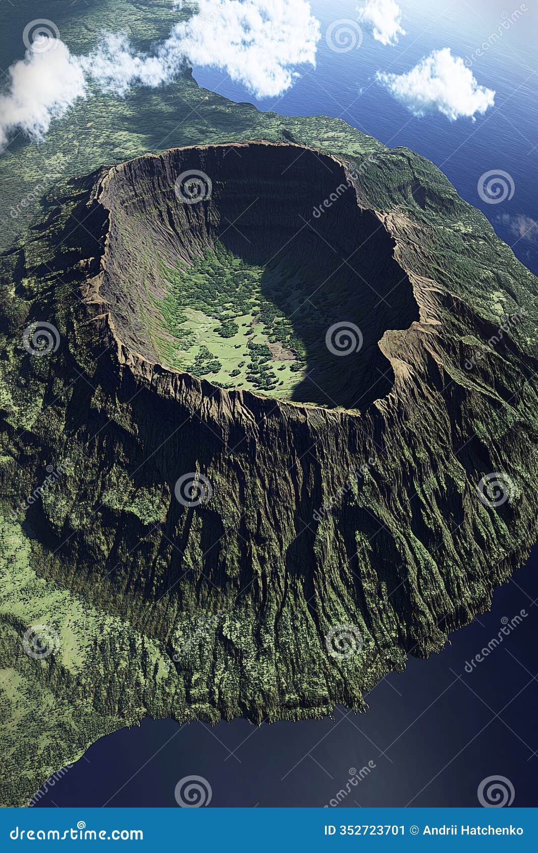 Aerial GIS Visualization of a Volcanic Island with LiDAR Data Rendering ...