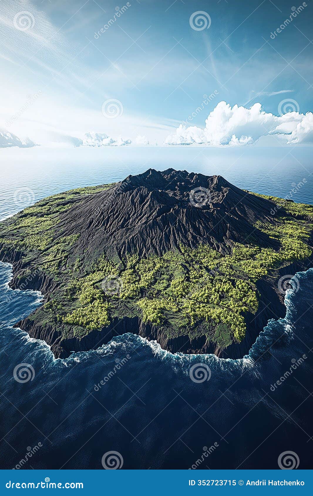 Aerial GIS Visualization of a Volcanic Island with LiDAR Data Rendering ...