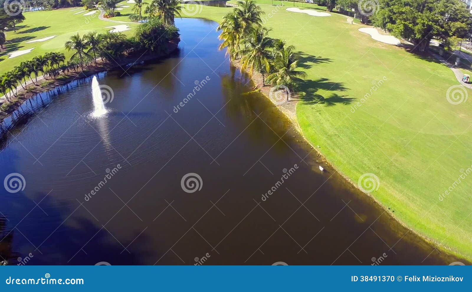 Aerial golf course flyover stock video footage. Video of golf - 38491370