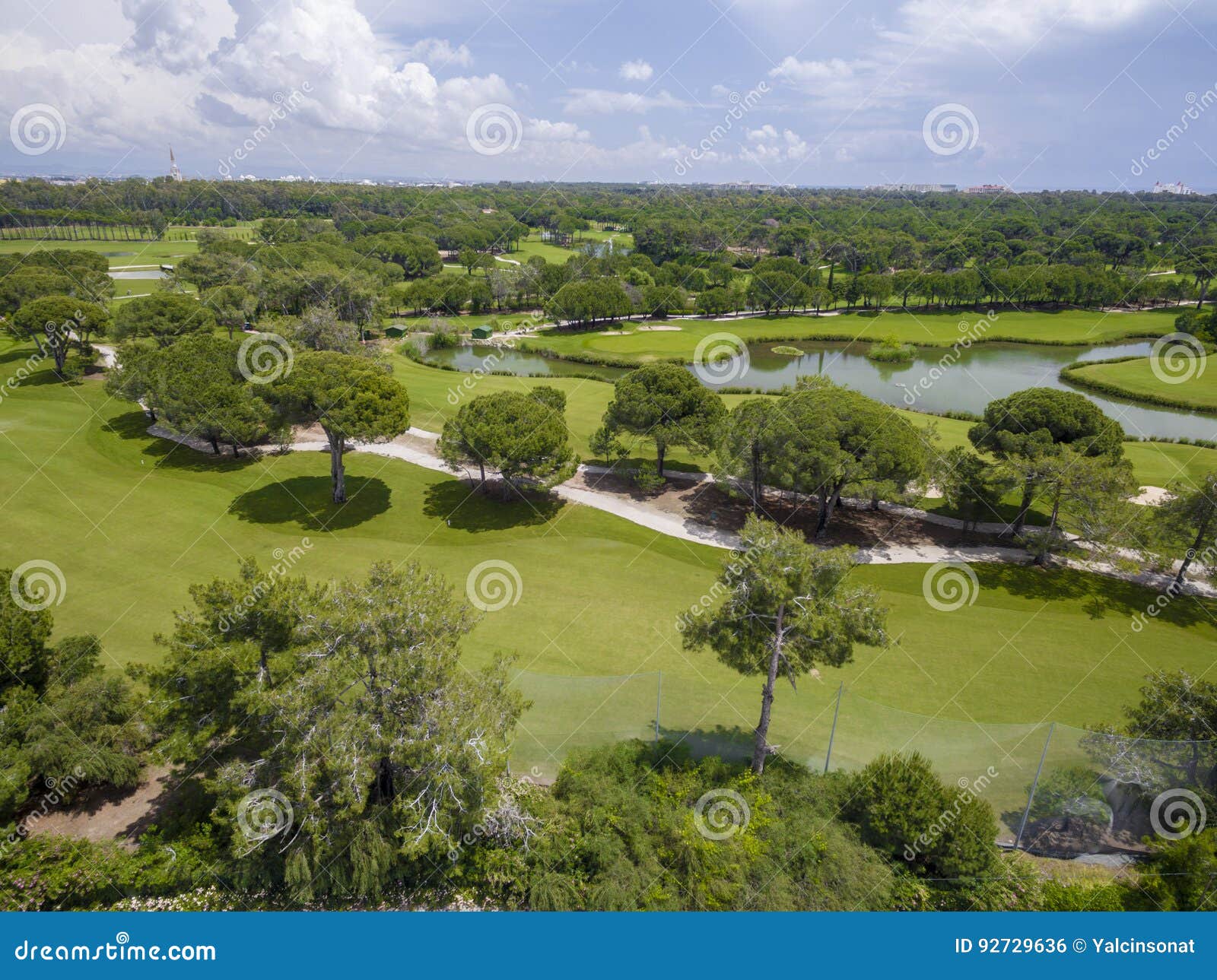 Aerial golf course stock photo. Image of flight, leisure - 92729636