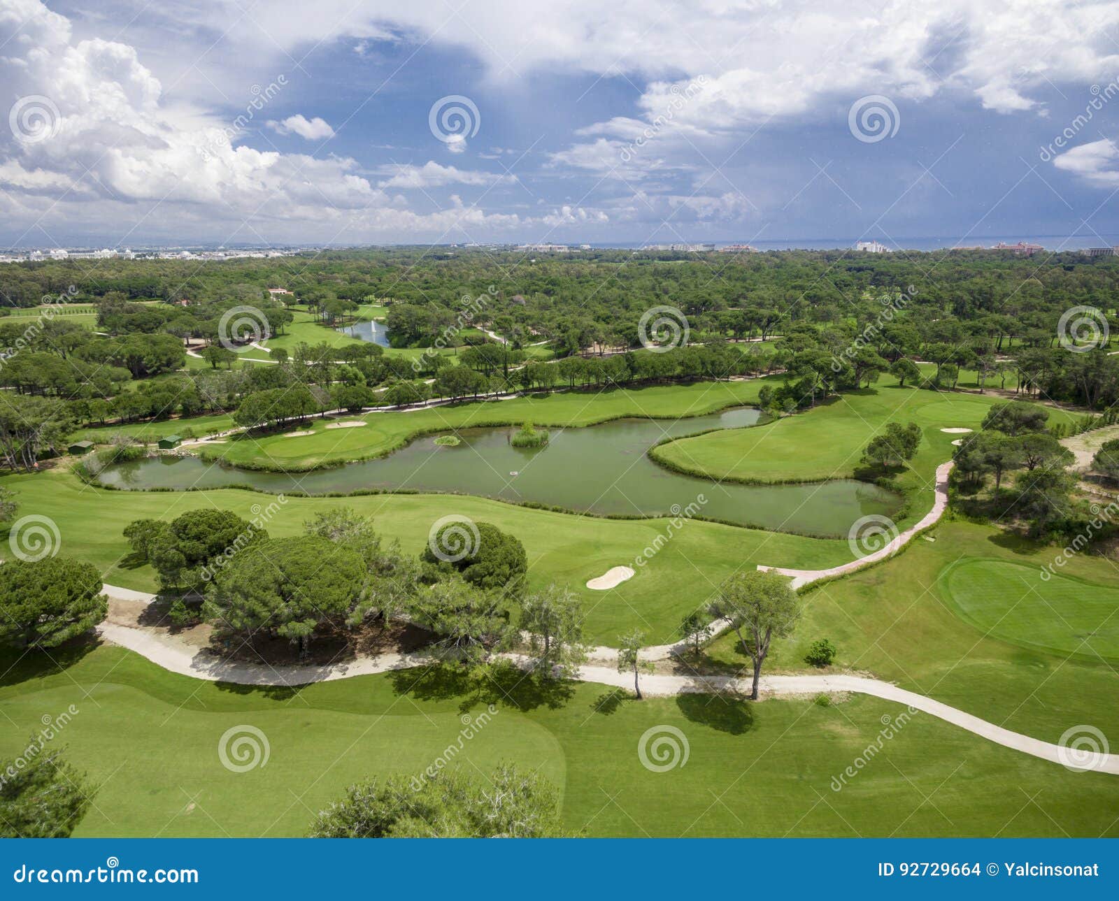 Aerial golf course stock photo. Image of mediterranean - 92729664