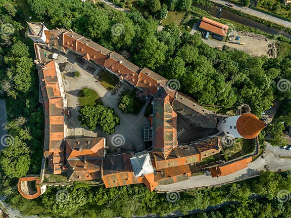 Aerial Ground Plan View of Triangular Shape Restored Gothic Medieval ...