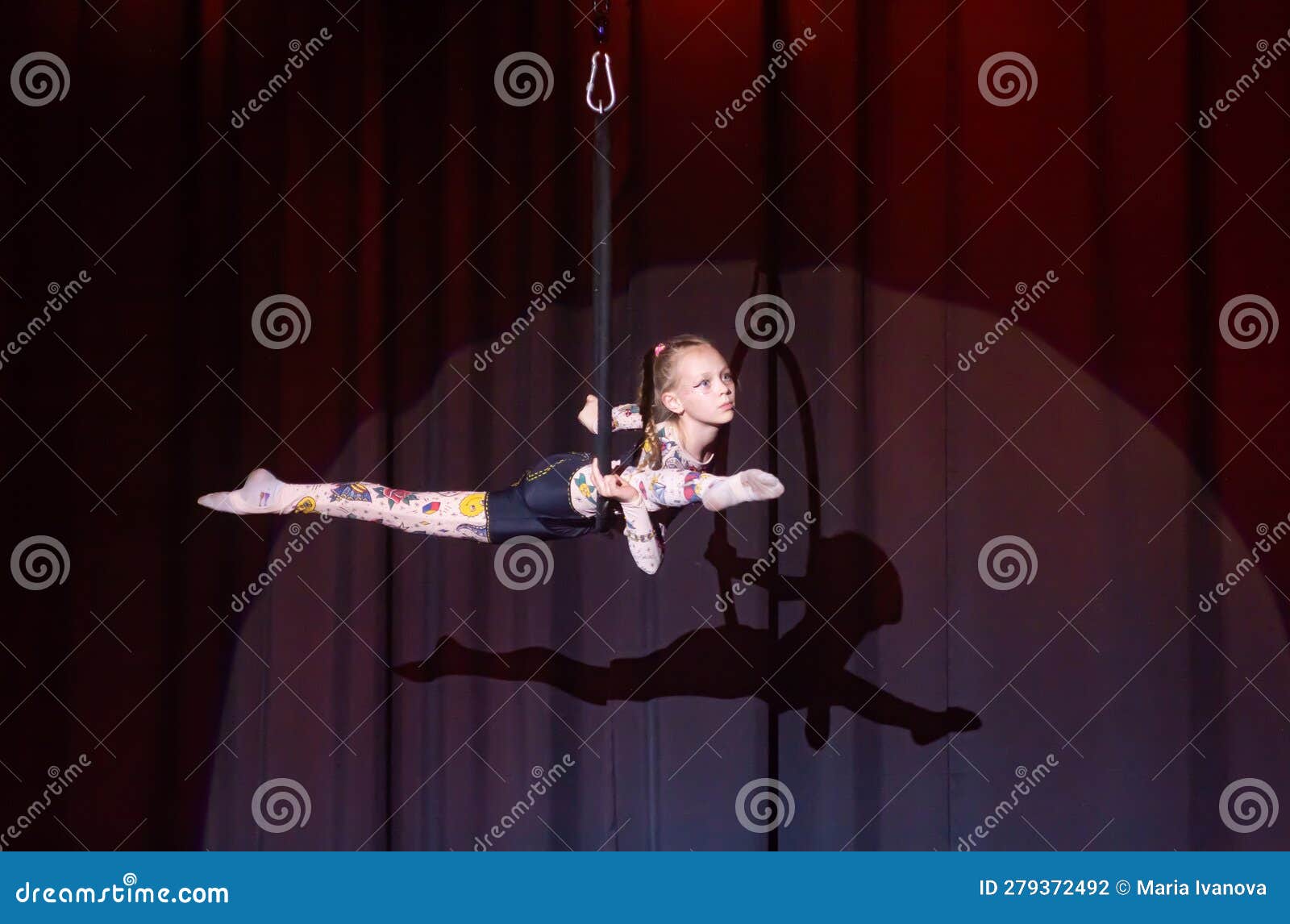 Aerial Gymnastics. Performance of an Aerial Gymnast. Editorial ...
