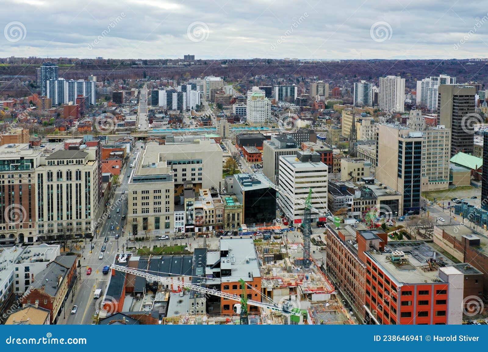 Aerial of Hamilton, Ontario, Canada Downtown in Late Fall Editorial ...