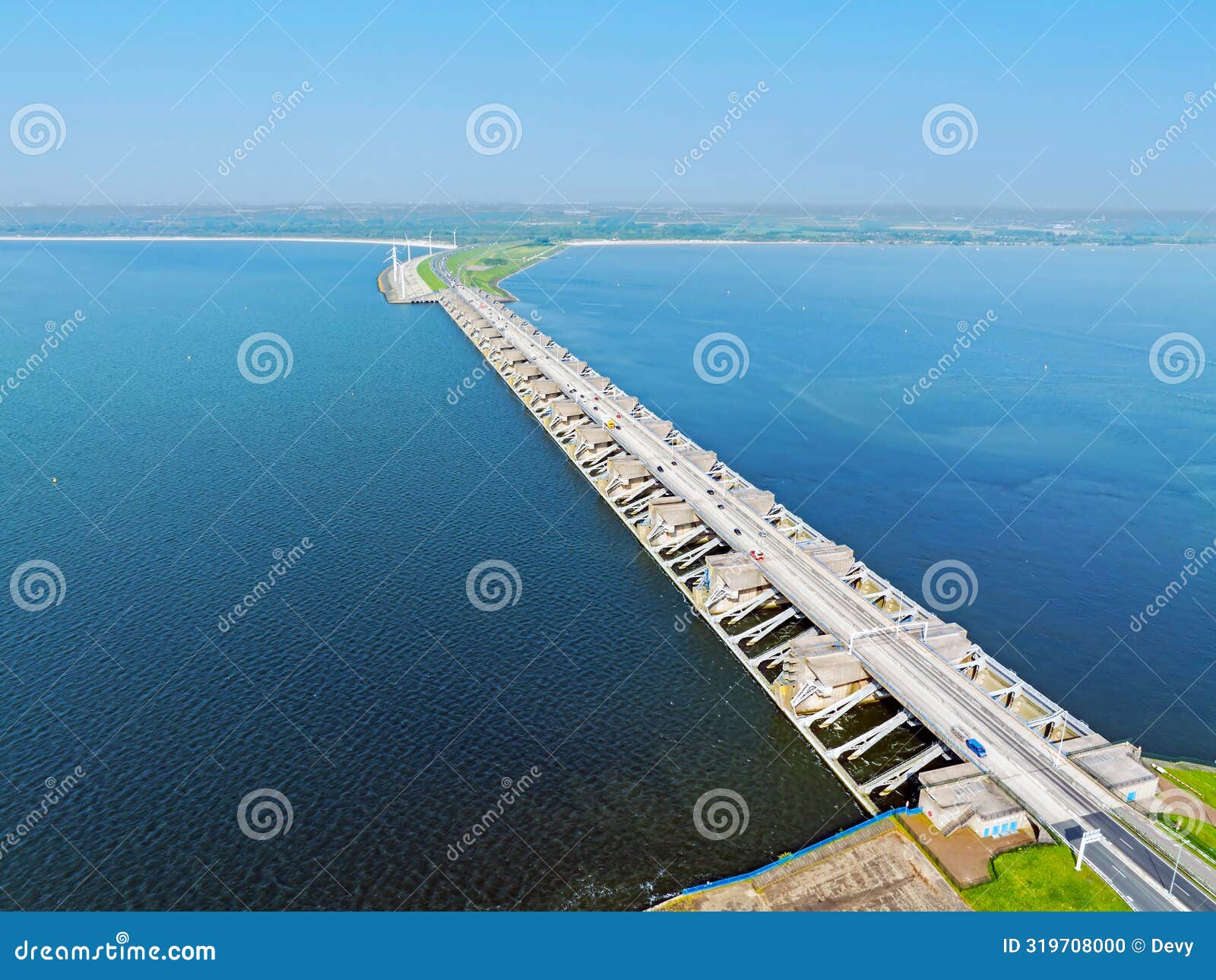 Aerial from the Haringvliet Dam in the Netherlands Stock Photo - Image ...