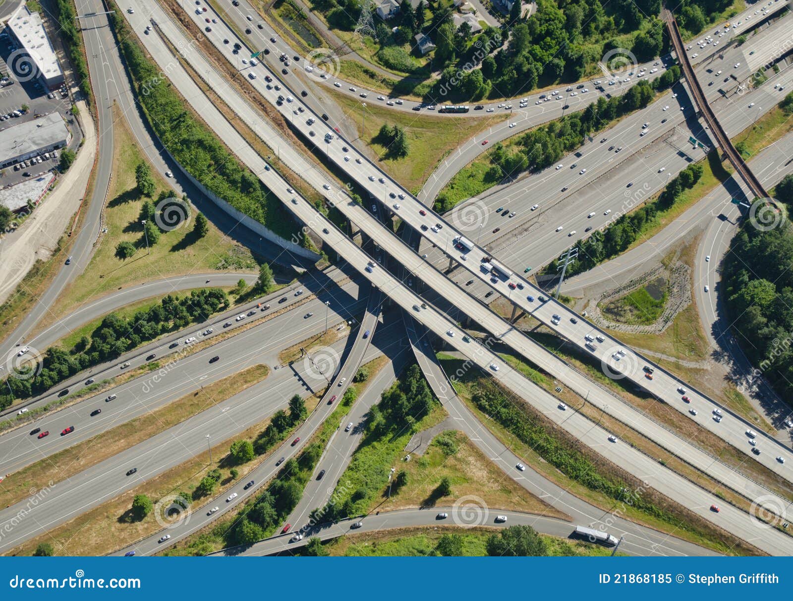 Aerial Highway Junction stock image. Image of drive, overpass - 21868185