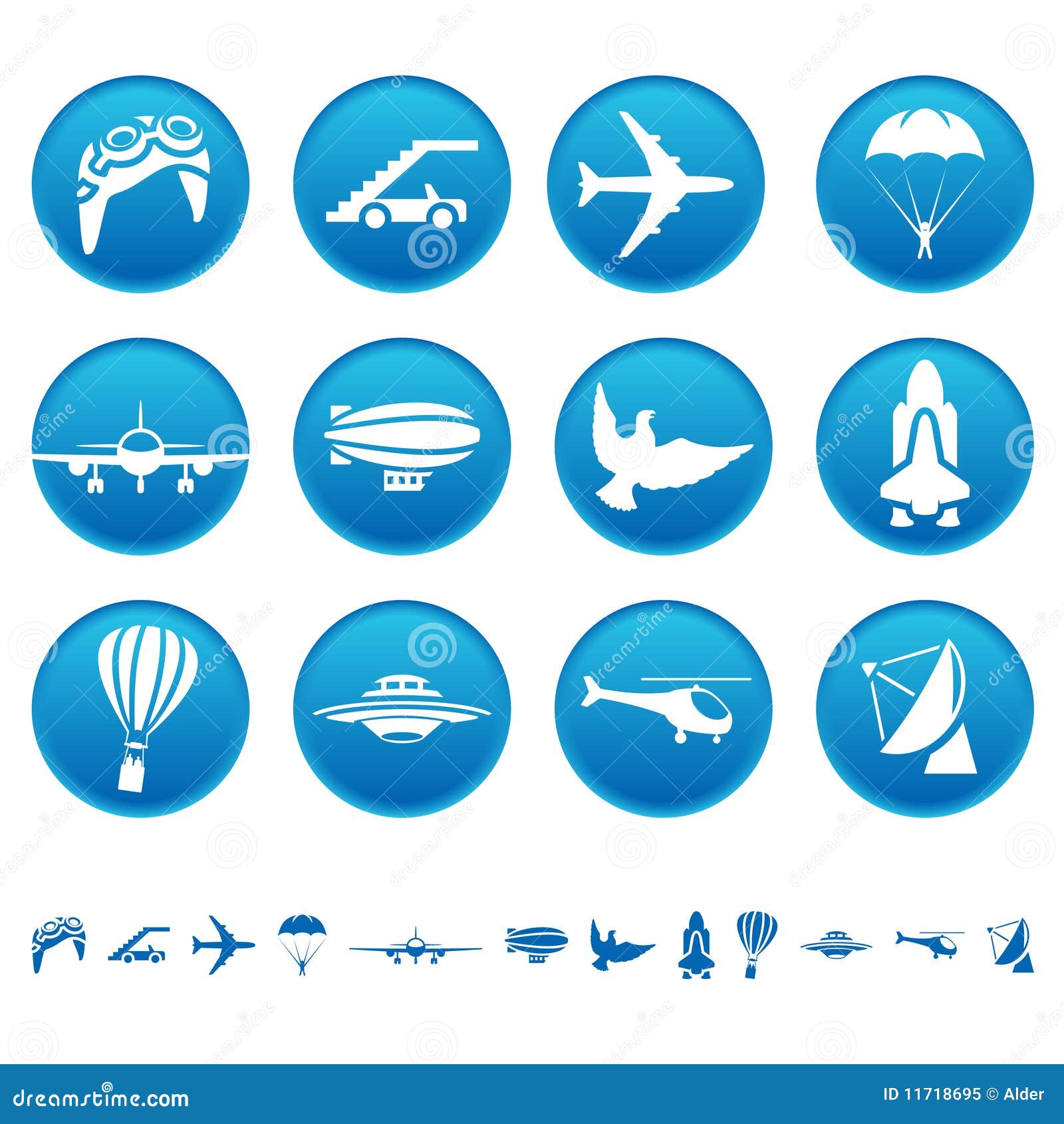 Aerial icons stock vector. Illustration of dirigible - 11718695
