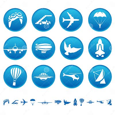 Aerial icons stock vector. Illustration of dirigible - 11718695