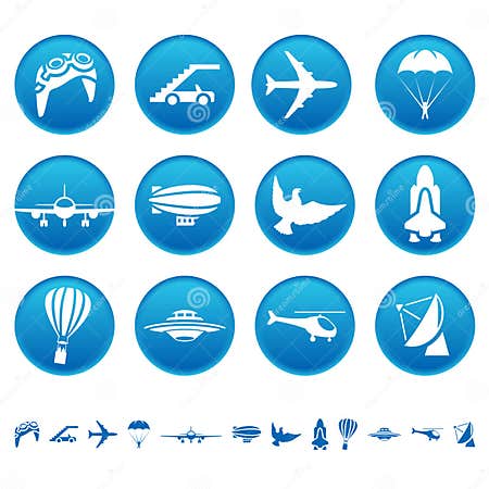 Aerial icons stock vector. Illustration of dirigible - 11718695