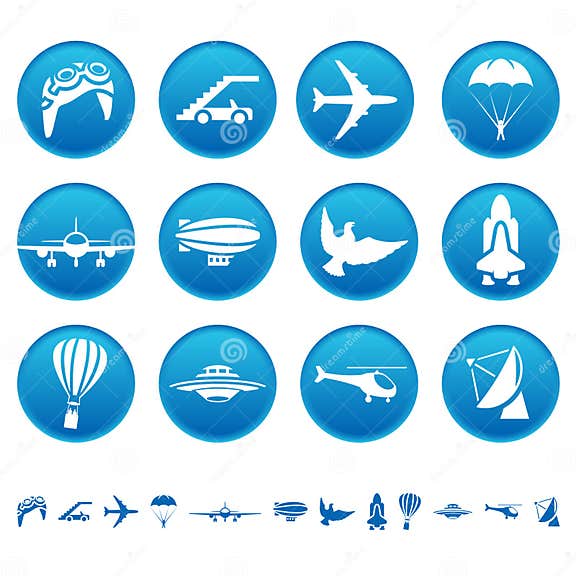 Aerial icons stock vector. Illustration of dirigible - 11718695