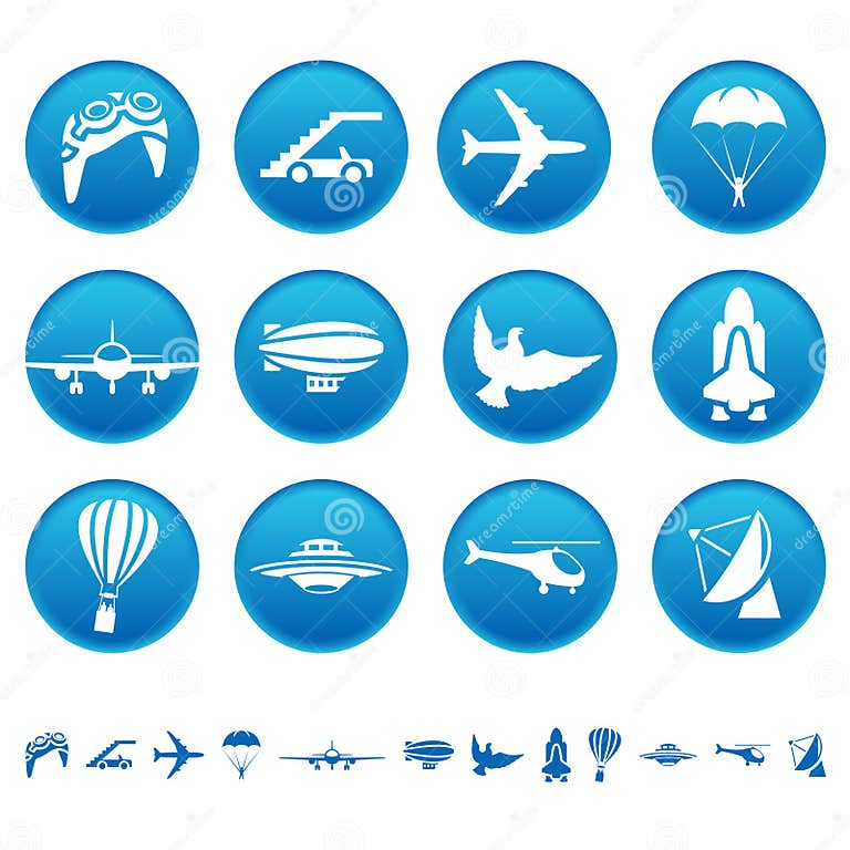 Aerial icons stock vector. Illustration of dirigible - 11718695