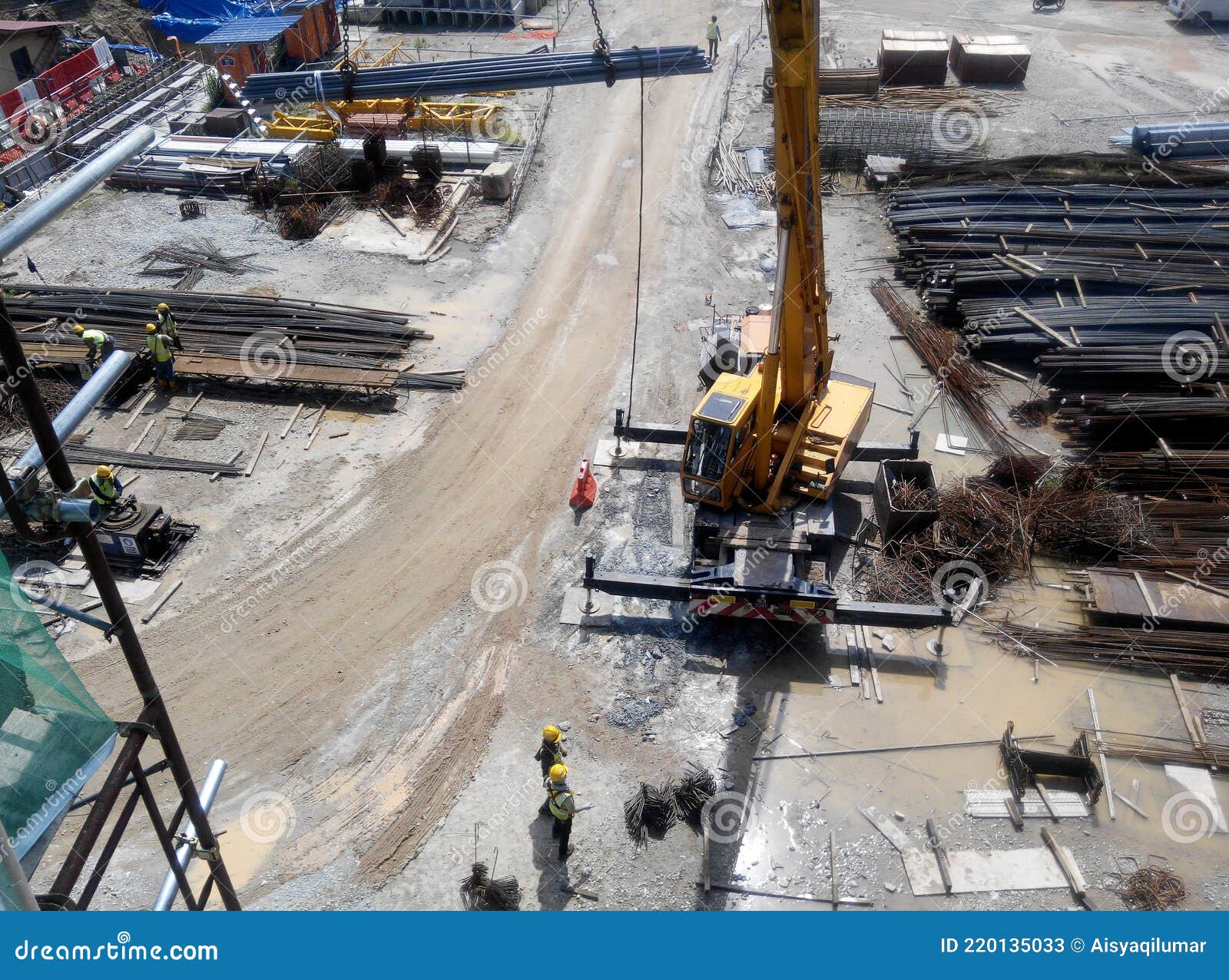 An Aerial Image of the Construction Site Where the Showing Site ...