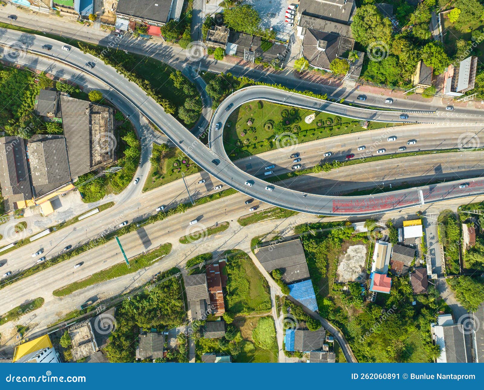 Aerial Image of the Expressway Crossing the City Road Stock Image ...