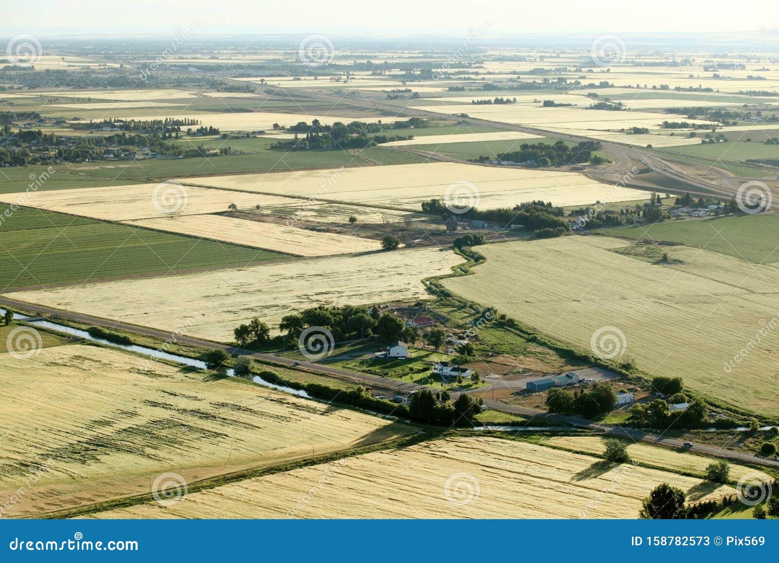 An Aerial Image of a Patchwork of Farm Fields. Stock Image - Image of ...