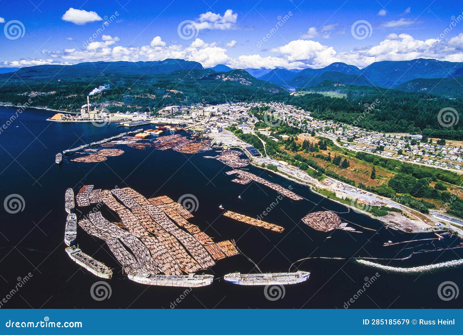 Aerial Image of a Pulp and Paper Mill in Powell River, BC, Canada Stock ...