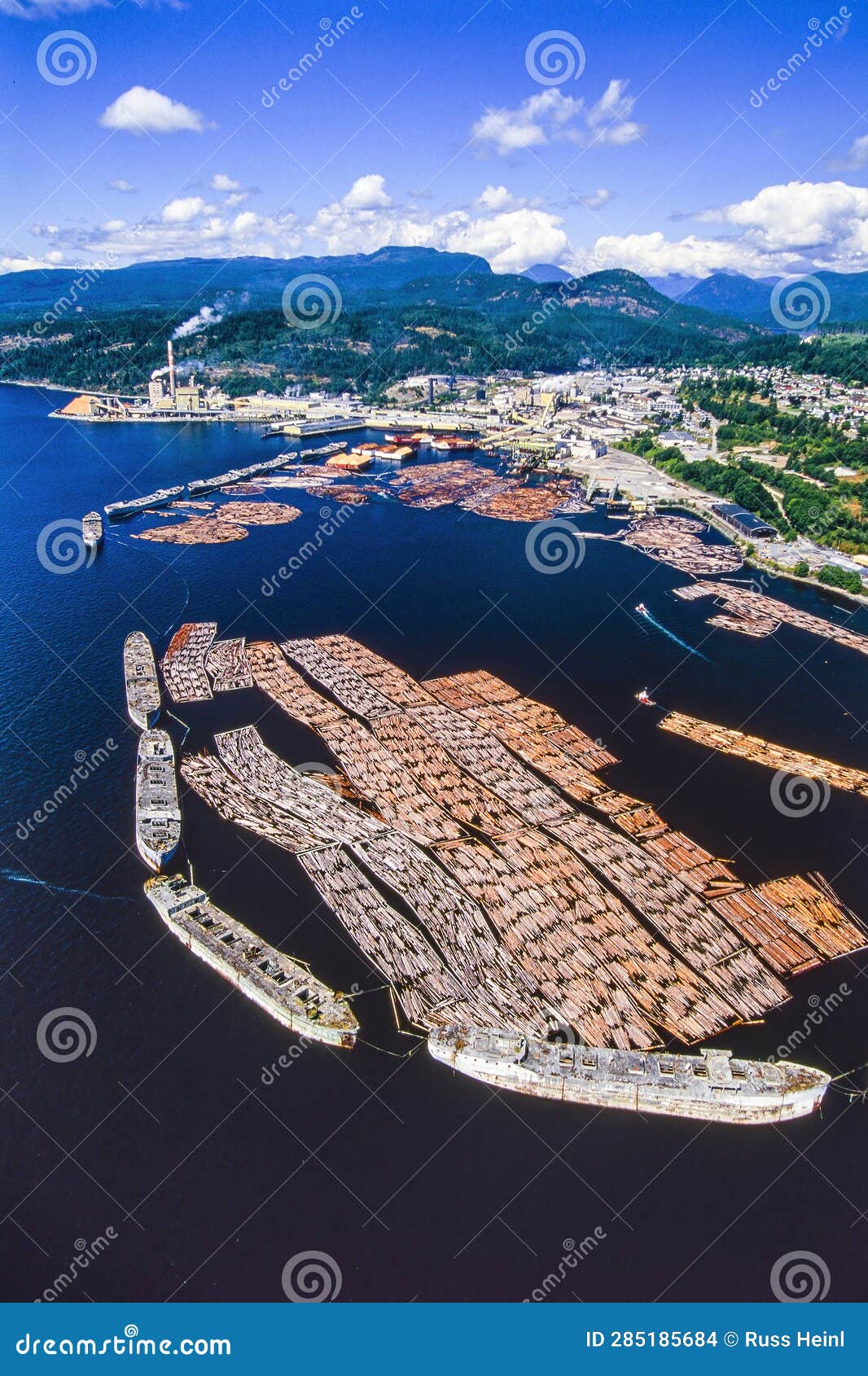Aerial Image of a Pulp and Paper Mill in Powell River, BC, Canada Stock ...