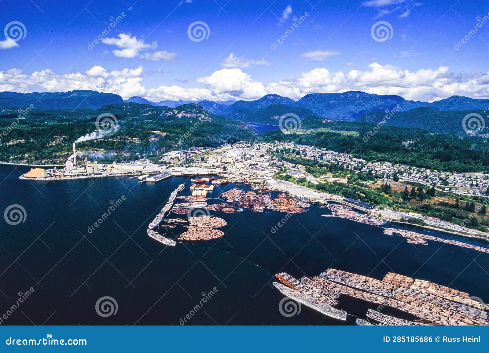 Aerial Image of a Pulp and Paper Mill in Powell River, BC, Canada Stock ...