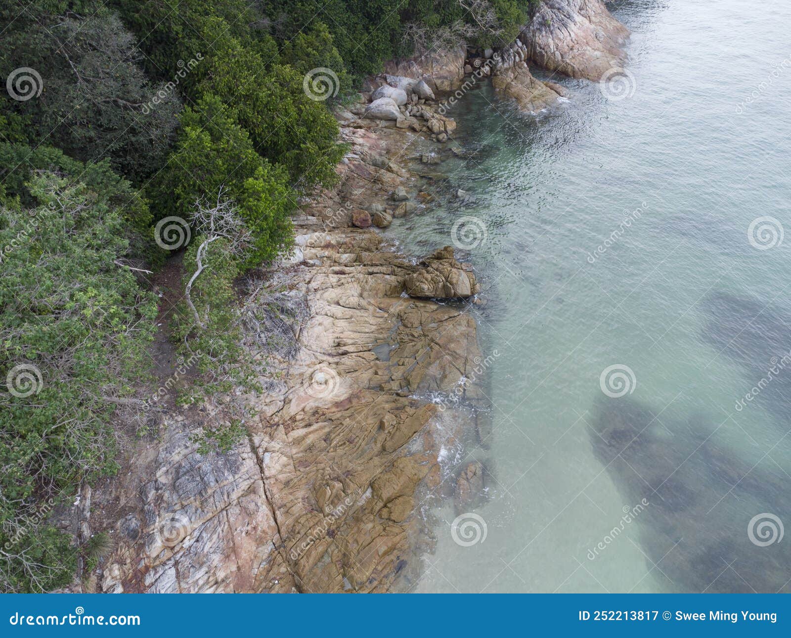 Aerial View Looking Down on the Shoreline. Stock Image - Image of blue ...