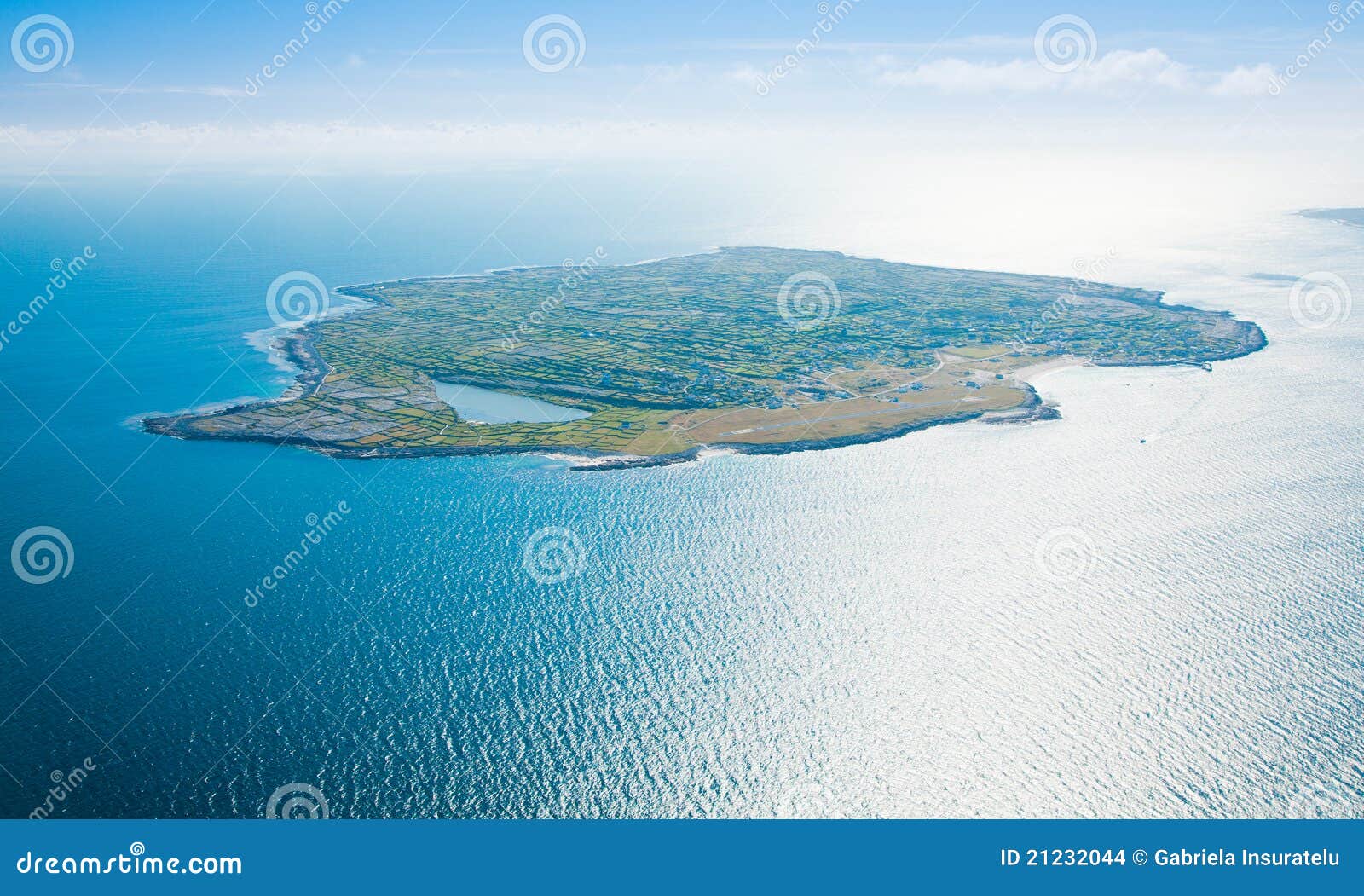 Aerial of Inisheer Island stock photo. Image of inisheer - 21232044